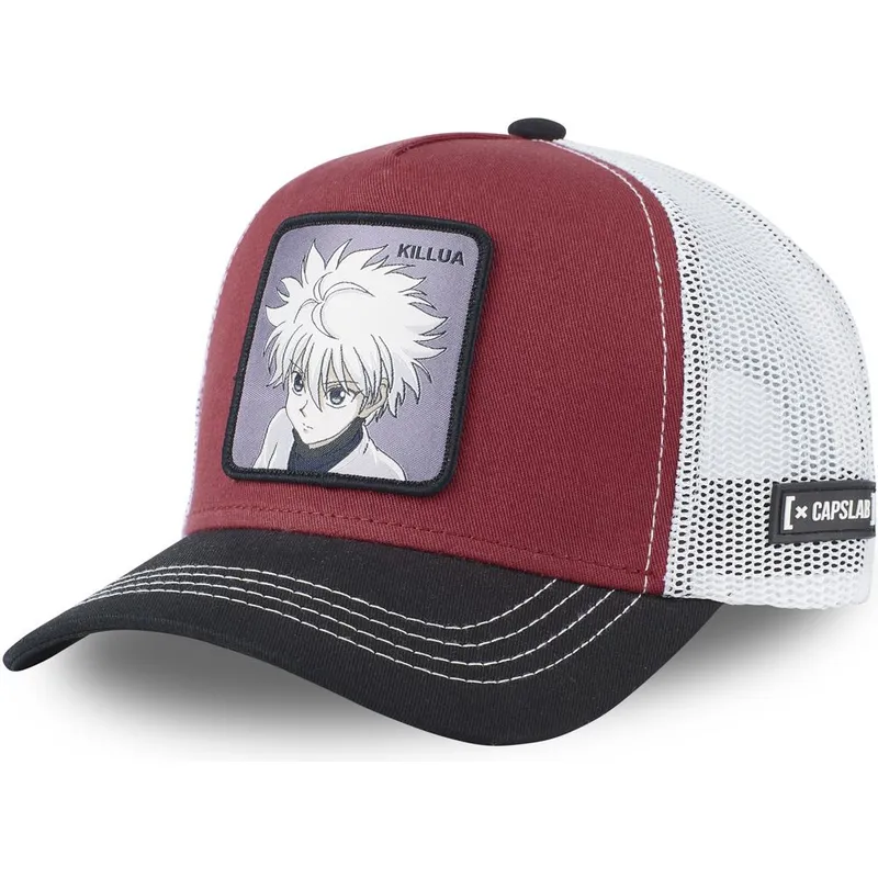 Casquette trucker rouge, blanche et noire Killua Zoldyck KIR2 Hunter x Hunter Capslab: Caphunters.fr